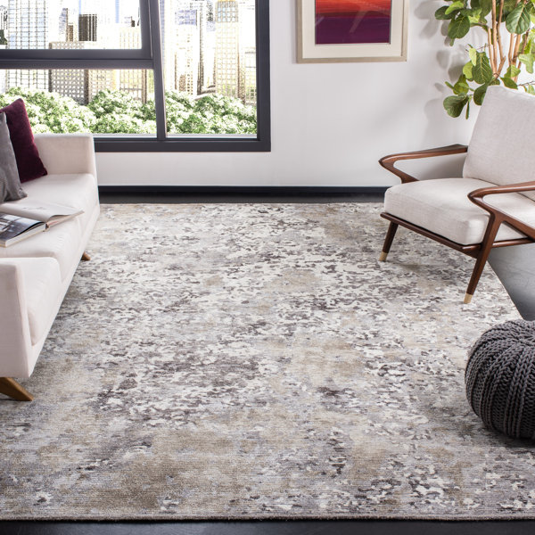 17 Stories Kenia Hand Tufted Wool & Viscose Abstract Rug in Beige/Ivory & Reviews | Wayfair